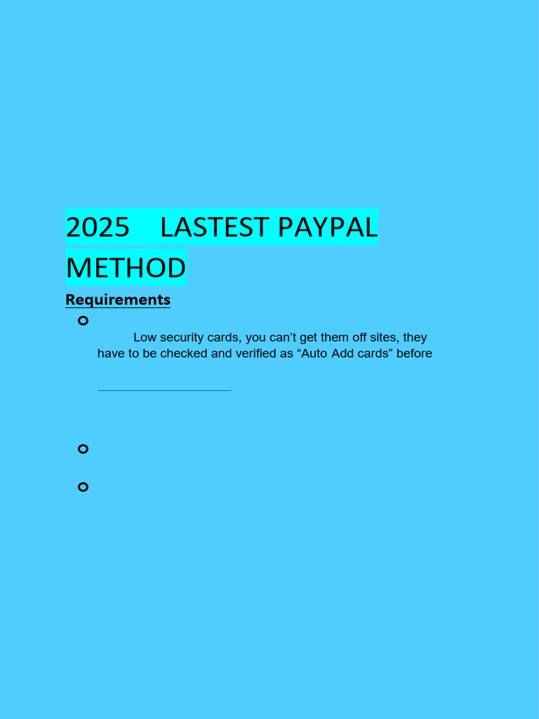 2025 Latest Paypal Method | PDF