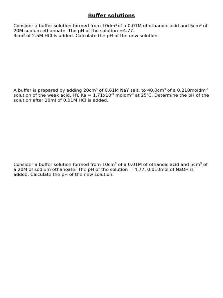Buffer solutions | PDF