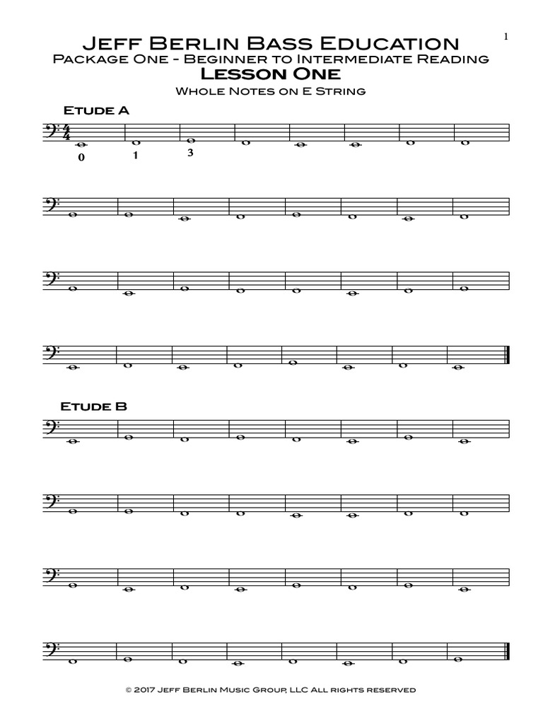 Lesson 1 - Whole Notes On E A D G String Copy - v7-NtPnNF | PDF