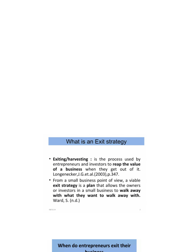 Effective Exit Strategies Explained | PDF