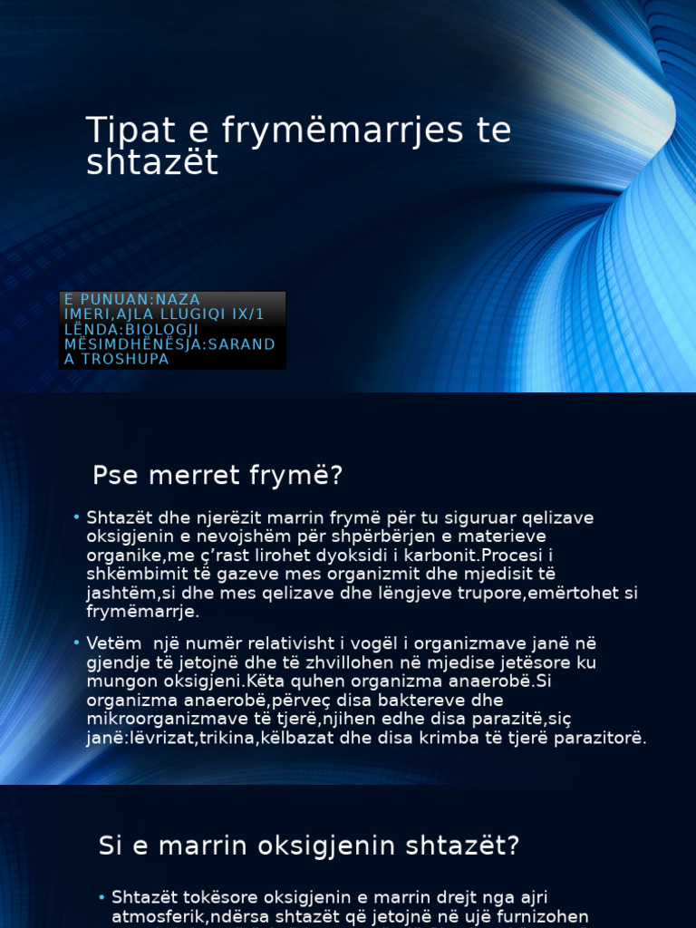 Tipat e Frymëmarrjes Te Shtazët | PDF