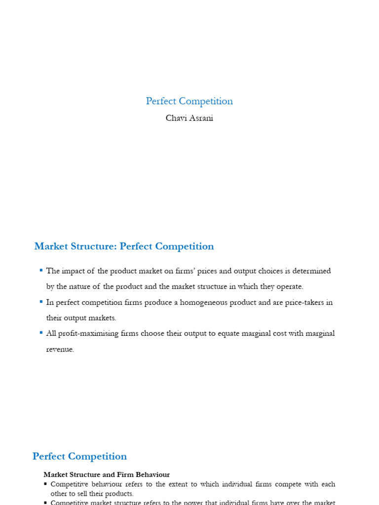 Perfect Competition - 2024 | PDF | Perfect Competition | Profit (Economics)