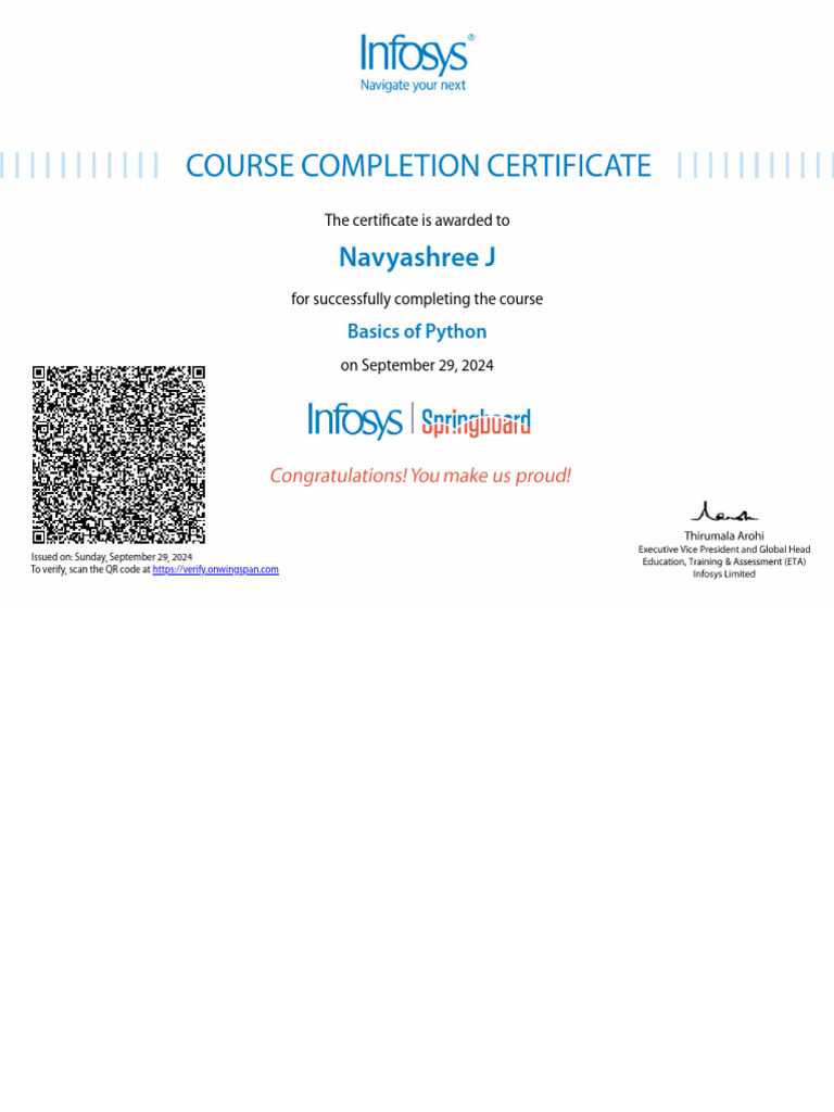 Basics of Python Certificate | PDF