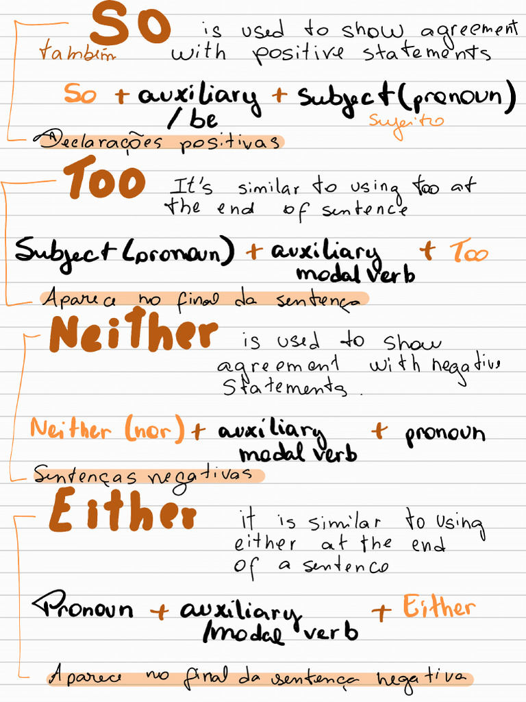 So, Too, Neither, Either | PDF