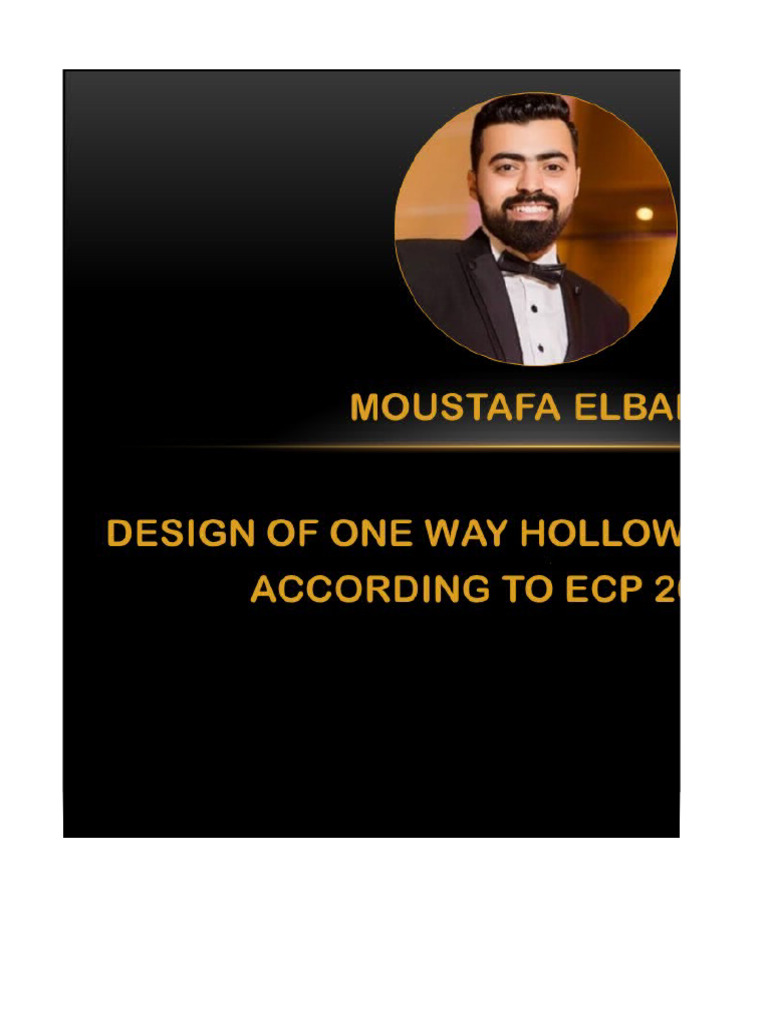 One-Way Hollow Block Slab Design ECP 203 | PDF