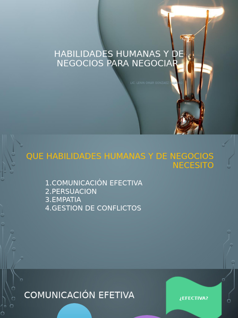 Habilidades Humanas y de Negocios Para Negociar | PDF