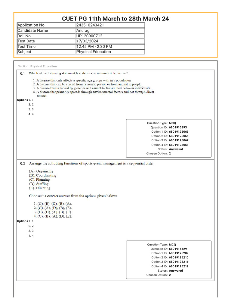 cuet_answer_key | PDF | Multiple Choice | Standardized Tests