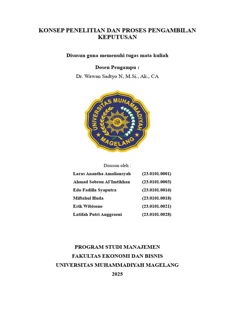 Konsep Penelitian Dan Proses Pengambilan Keputusan - Kelompok 6 | PDF