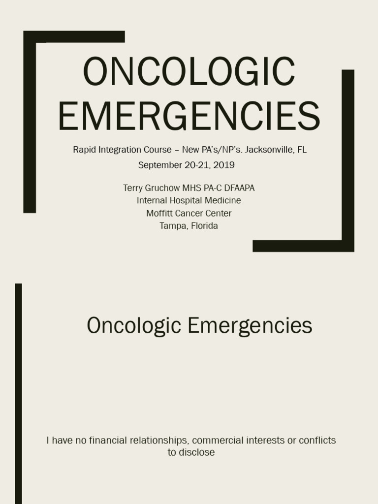 Oncologic Emergencies Overview and Management | PDF | Medicine ...