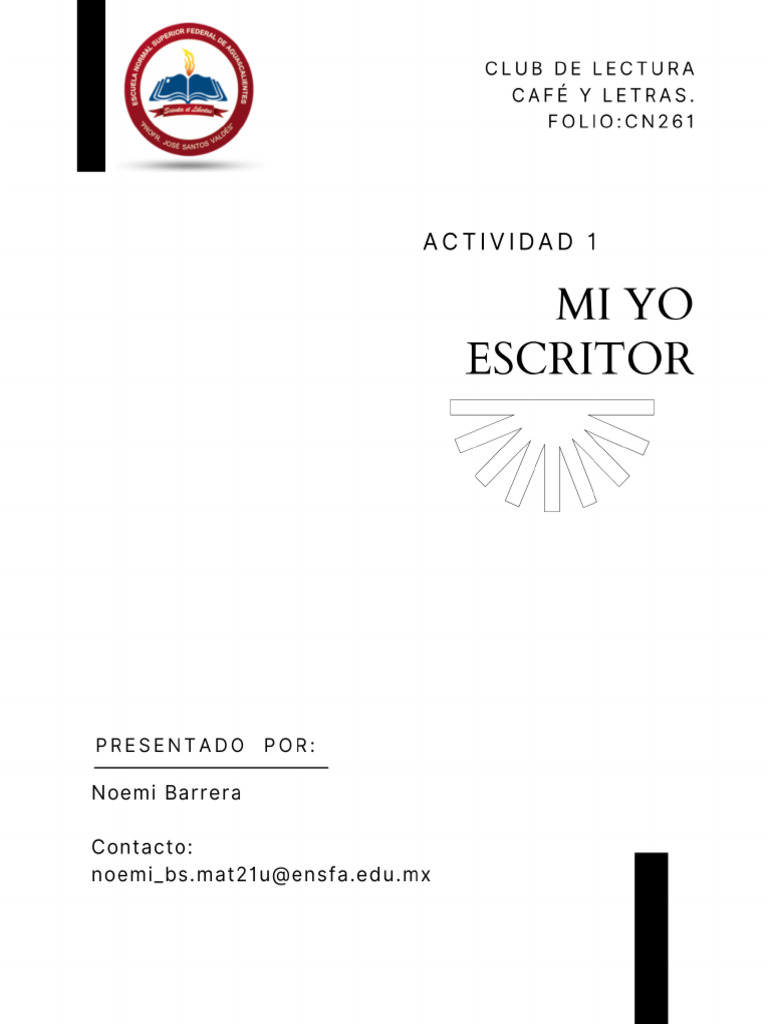 Actividad 1. Mí Yo Escritor | PDF