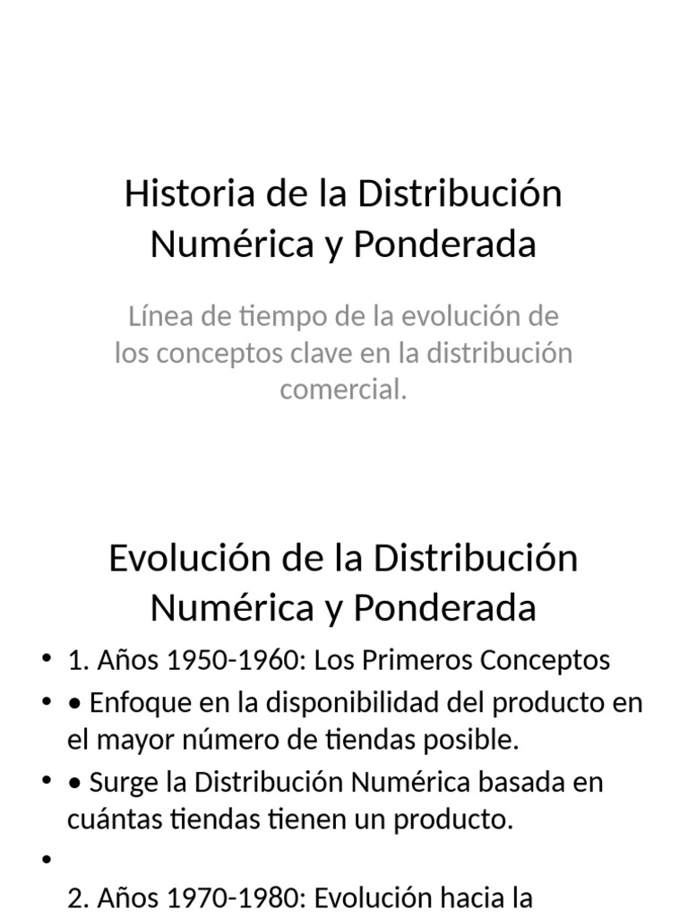 Historia Distribucion Numerica Ponderada | PDF