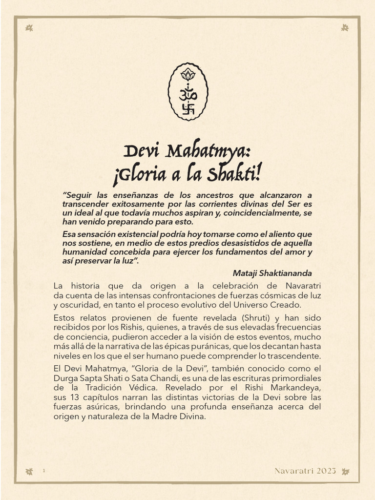 Devi Mahatmya Gloria A La Shakti | PDF | Shiva | Demonios