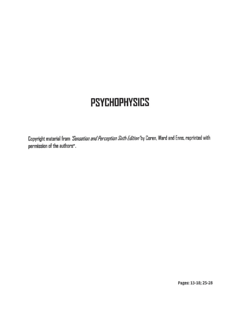 Psychophysics | PDF