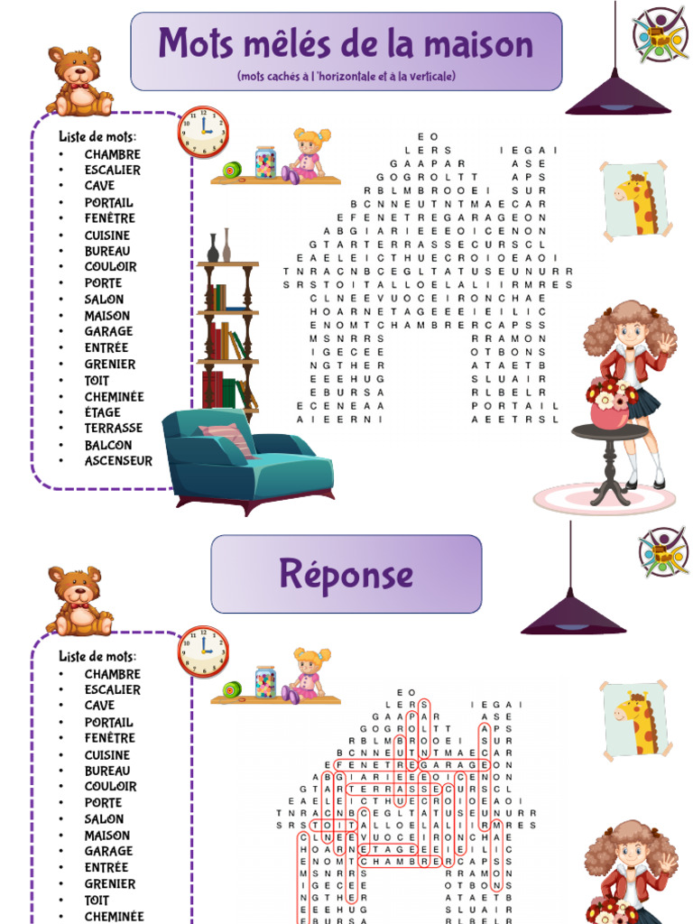 Mots Mêlés : Objets de Maison | PDF