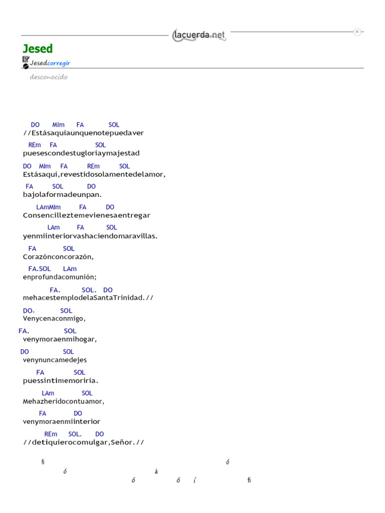 Estas Aqui, Jesed - Acordes | PDF
