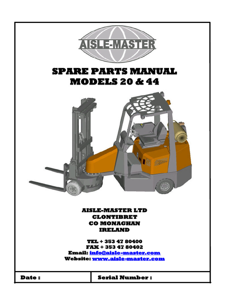 Aisle-Master Spare Parts Manual 20 & 44 | PDF | Steering | Carburetor