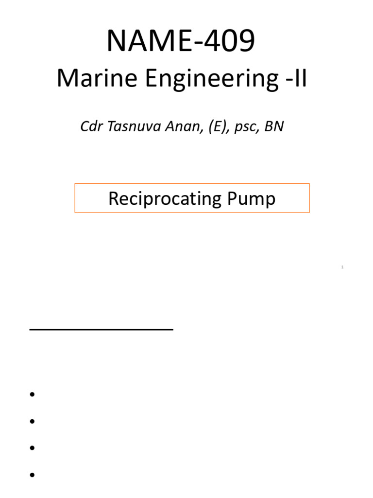 Lecture 4_Reciprocating Pump | PDF | Pump | Piston