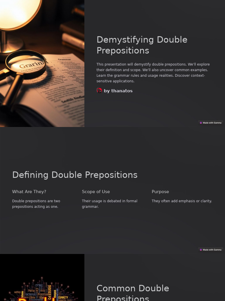 Demystifying Double Prepositions | PDF | Grammar | Communication