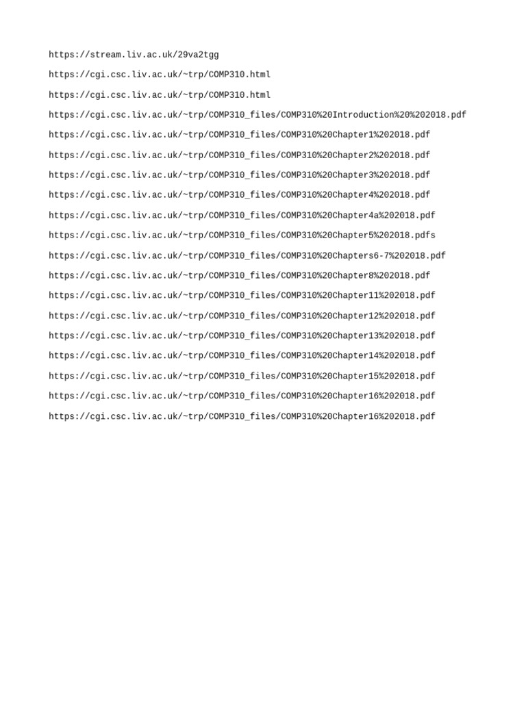 COMP310 Course Overview and Resources | PDF