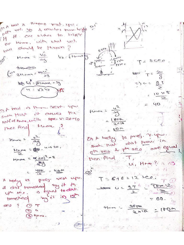 Kinematics Handwritten Notes | PDF