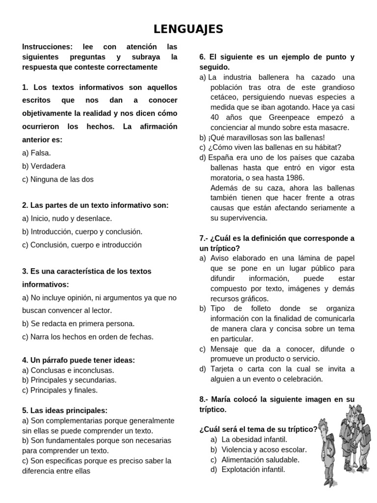 2da Eval LENGUAJES | PDF | Ballenero