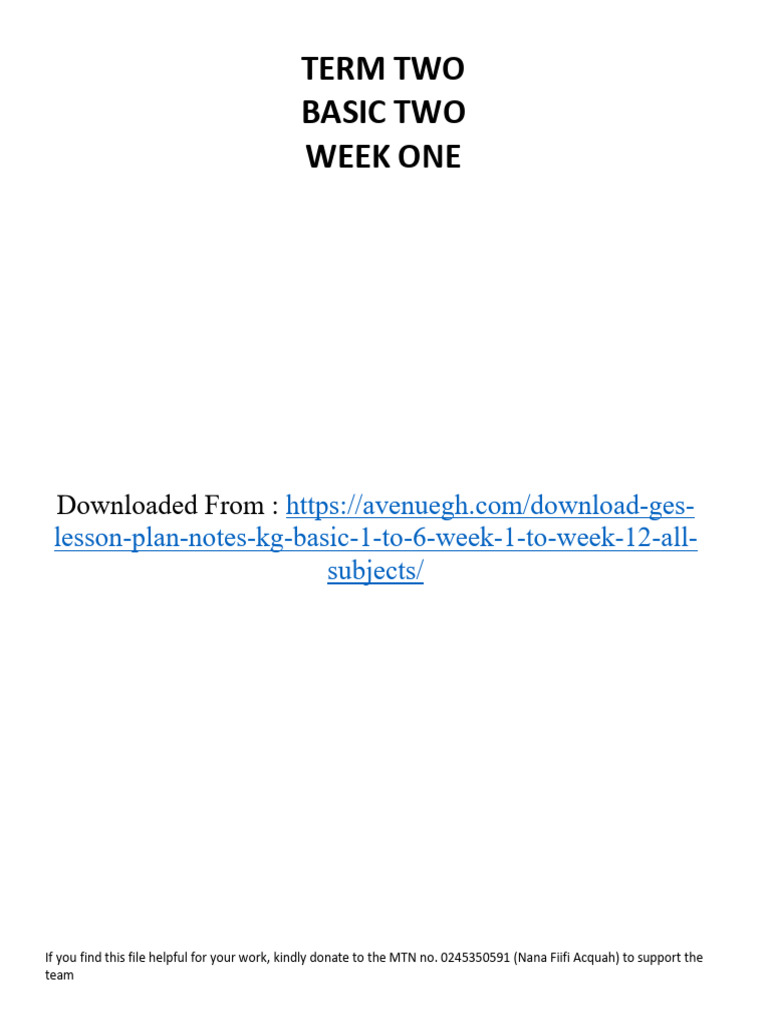 Term 2 Basic 2 Week 1 Lesson Plan | PDF | Learning | Critical Thinking
