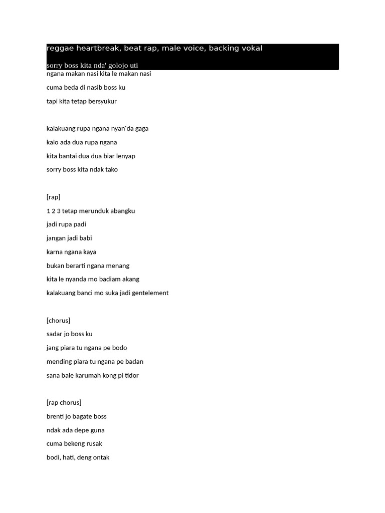 Reggae Heartbreak | PDF