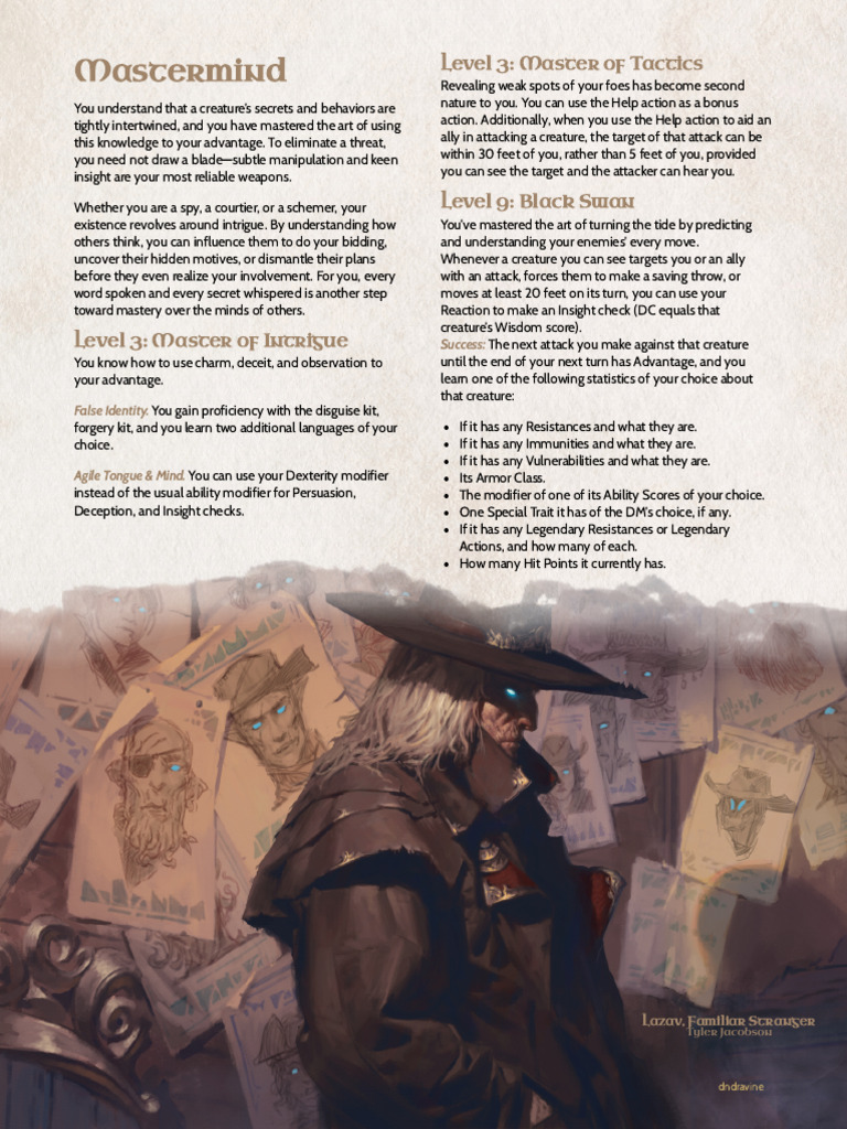 Mastermind Rogue Subclass Overview | PDF