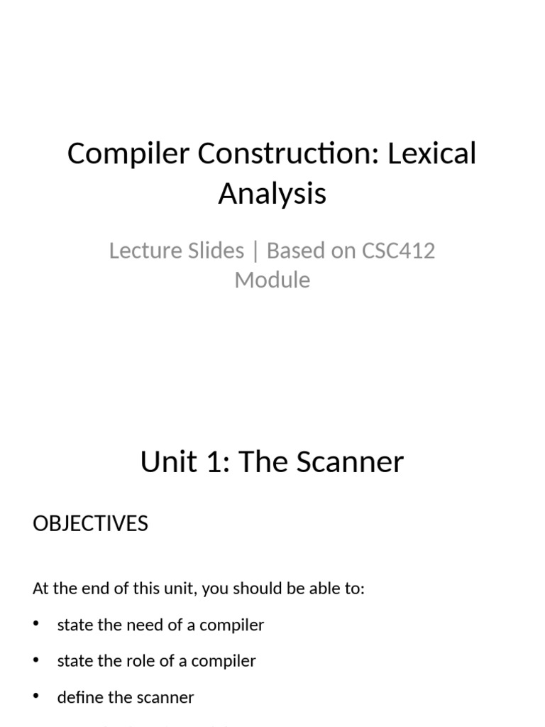 Compiler_Construction_Lexical_Analysis | PDF | Automata Theory ... Compiler_Construction_Lexical_Analysis | PDF | Automata Theory ...