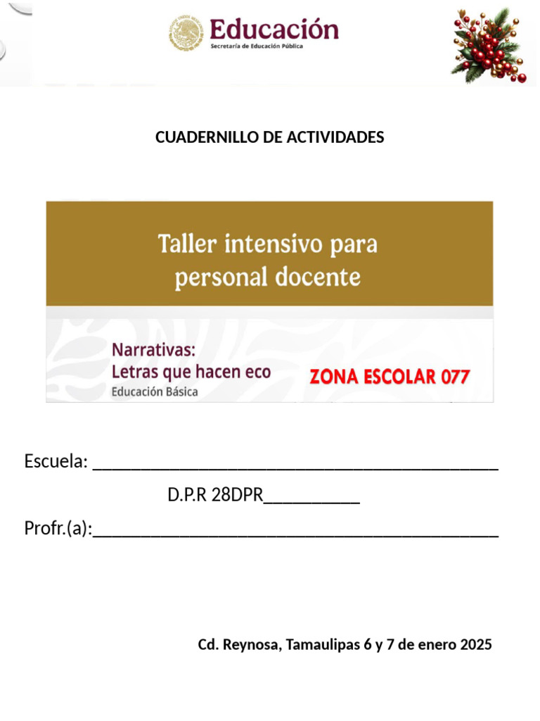Cuadernillo de Actividades para El Docente | PDF | Maestros