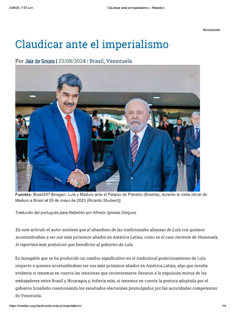 Claudicar ante el imperialismo | PDF