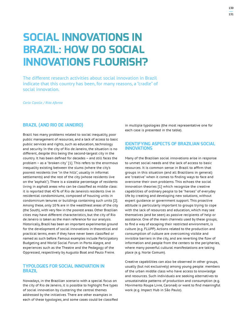 Social Innovations in Brazil Explained | PDF | Brazil | Rio De Janeiro