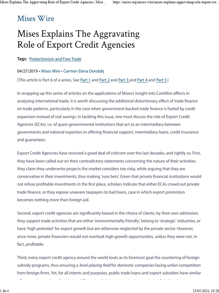 The Impact of Export Credit Agencies | PDF | Interest | Interest Rates