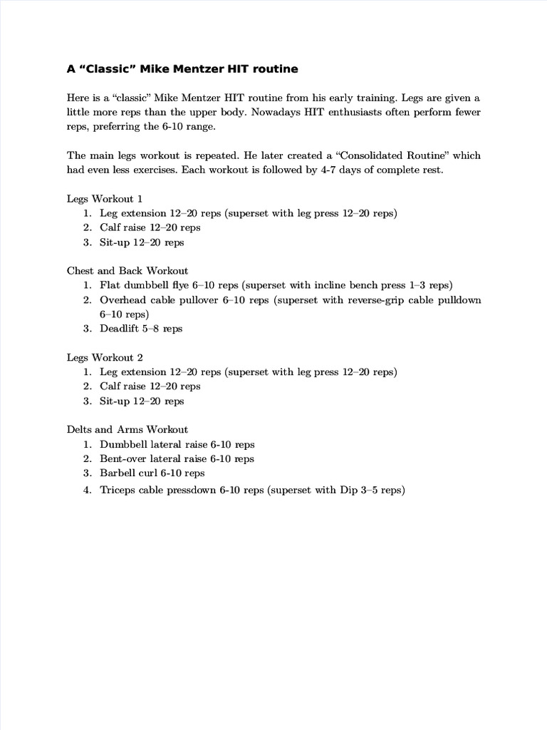PDF A Classic Mike Mentzer Hit Routine Compress | PDF | Weight Training