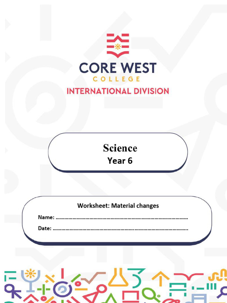 Material Changes Worksheet Y6 | PDF