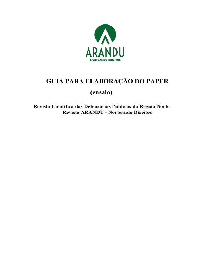 Guia para Elaboração Do Paper - Arandu | PDF | Abstract (resumo ...