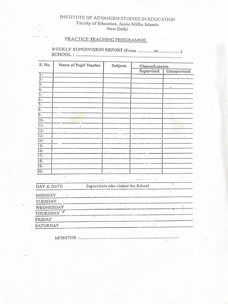 Supervision Report | PDF