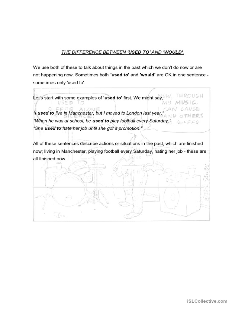 THE DIFFERENCE BETWEEN 'USED TO' AND 'WOULD'. | PDF