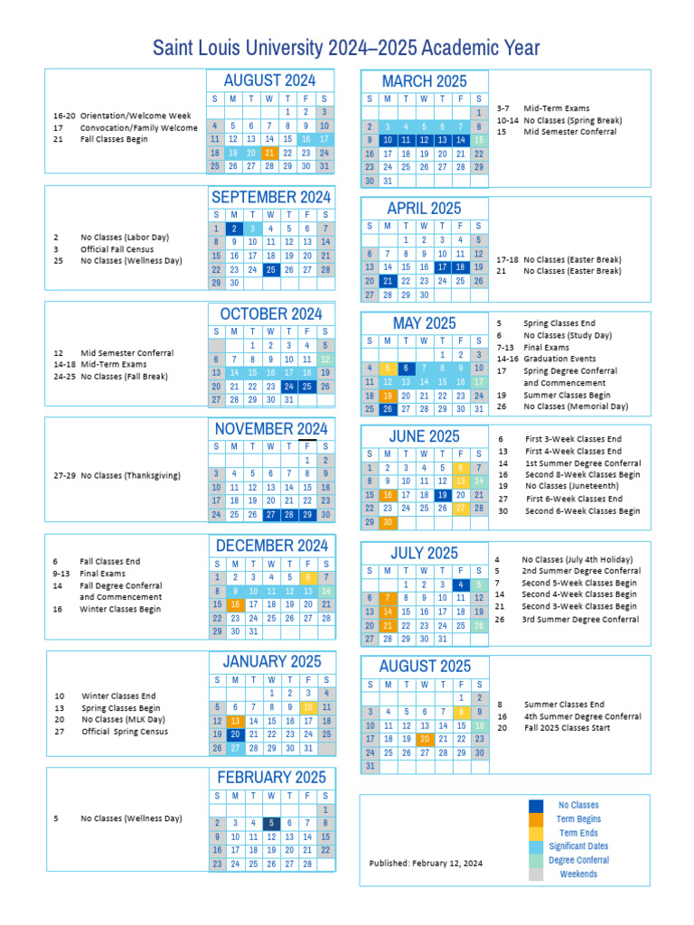 2024 2025 Academic Calendar - 2 | PDF | Academic Term | Holidays