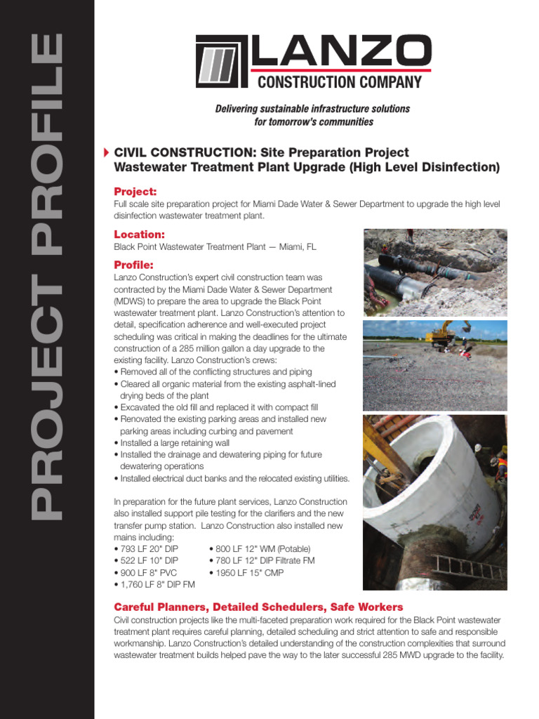 Project Profule Lanzo Civil Const Black Point Site Prep | PDF | Sewage Treatment | Infrastructure