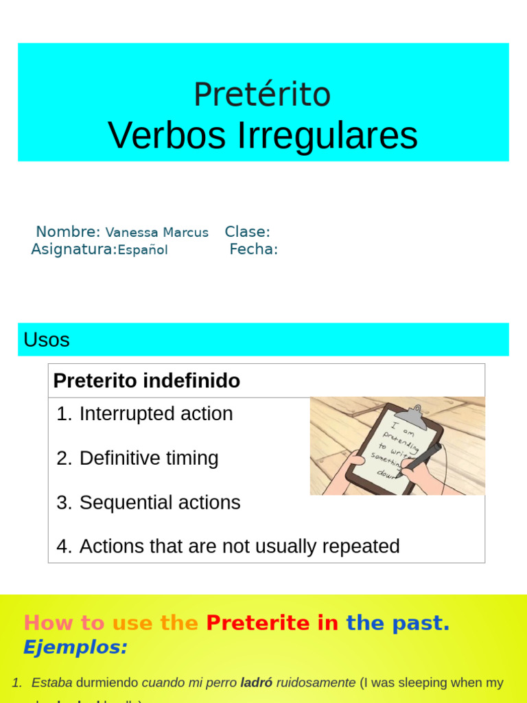 Irregular Verbs Preterite | PDF