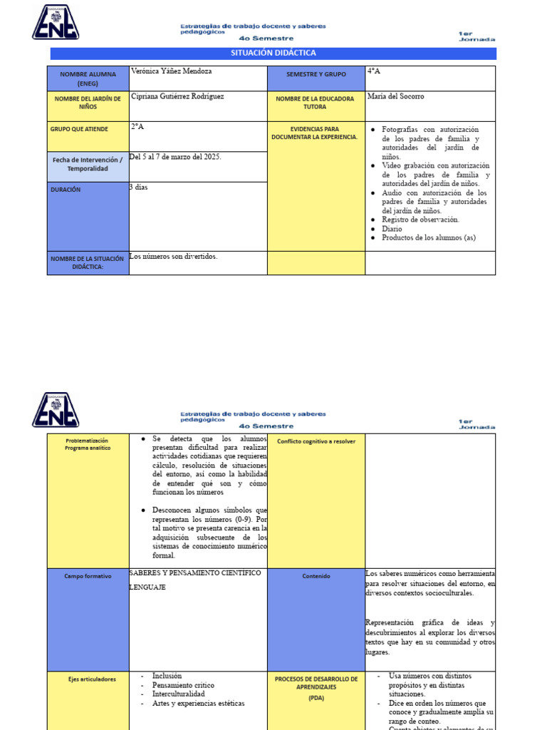 SITUACIÓN DIDÁCTICA VYM | PDF | Aprendizaje | Educación de la primera infancia