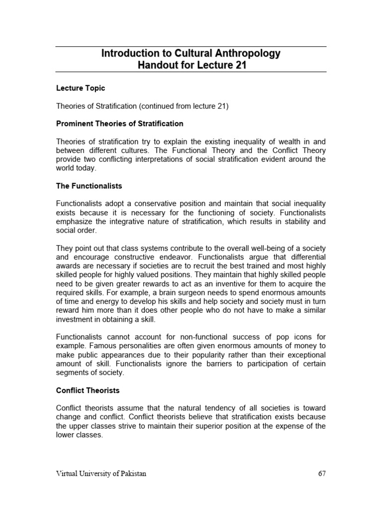 Handout 21 | PDF | Social Stratification | Society