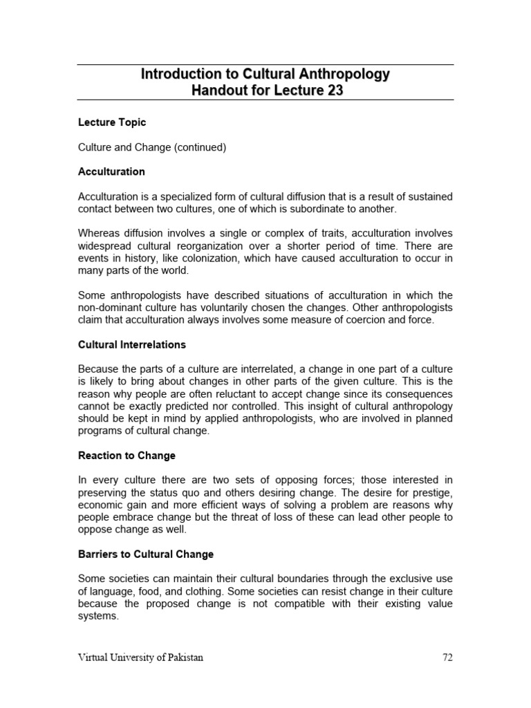 Handout 23 | PDF | Anthropology | Cultural Anthropology