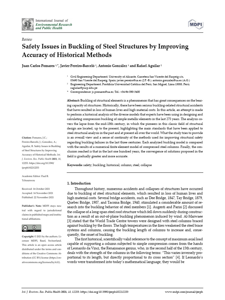 Safety Issues in Buckling of Steel Structures by I | PDF | Buckling ...