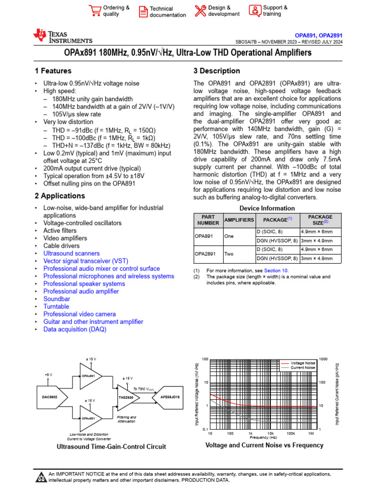 Opa 2891 | PDF | Amplifier | Electrostatic Discharge