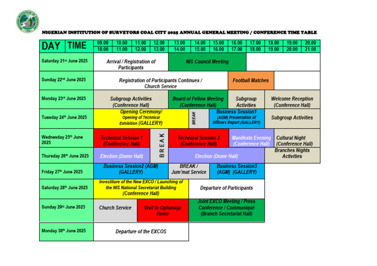 Agm 2025 Time Table | PDF