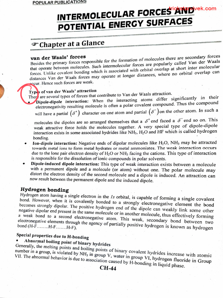 Intermolecular Forces and Potential Energy Surfaces | PDF | Gases ...