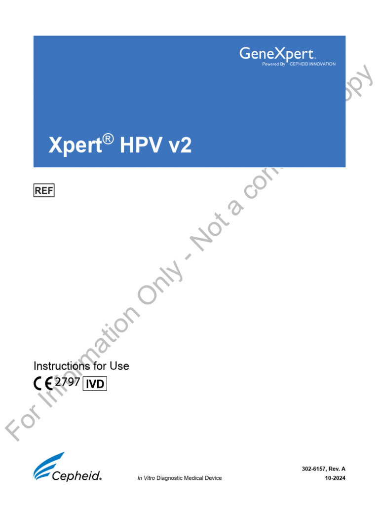 Xpert HPV v2 Test Instructions for Use | PDF | Cervical Cancer ...