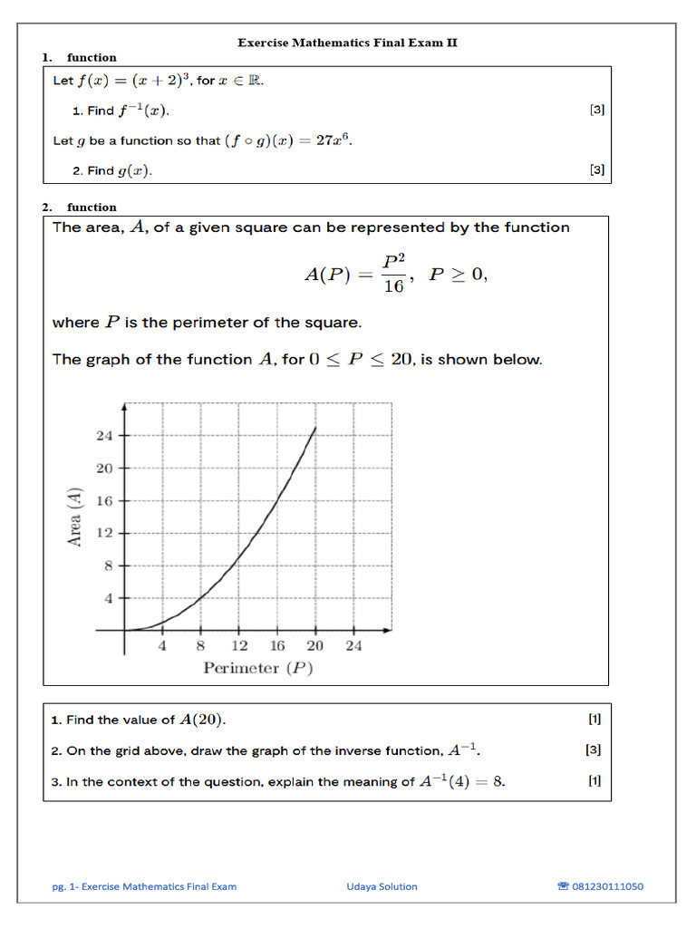 Exercise Mathematics Final Exam Ii | PDF